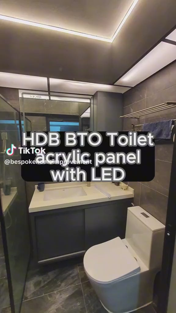 HDB Toilet | BTO | Acrylic Panel | LED | Singapore renovation – Bespoke ...